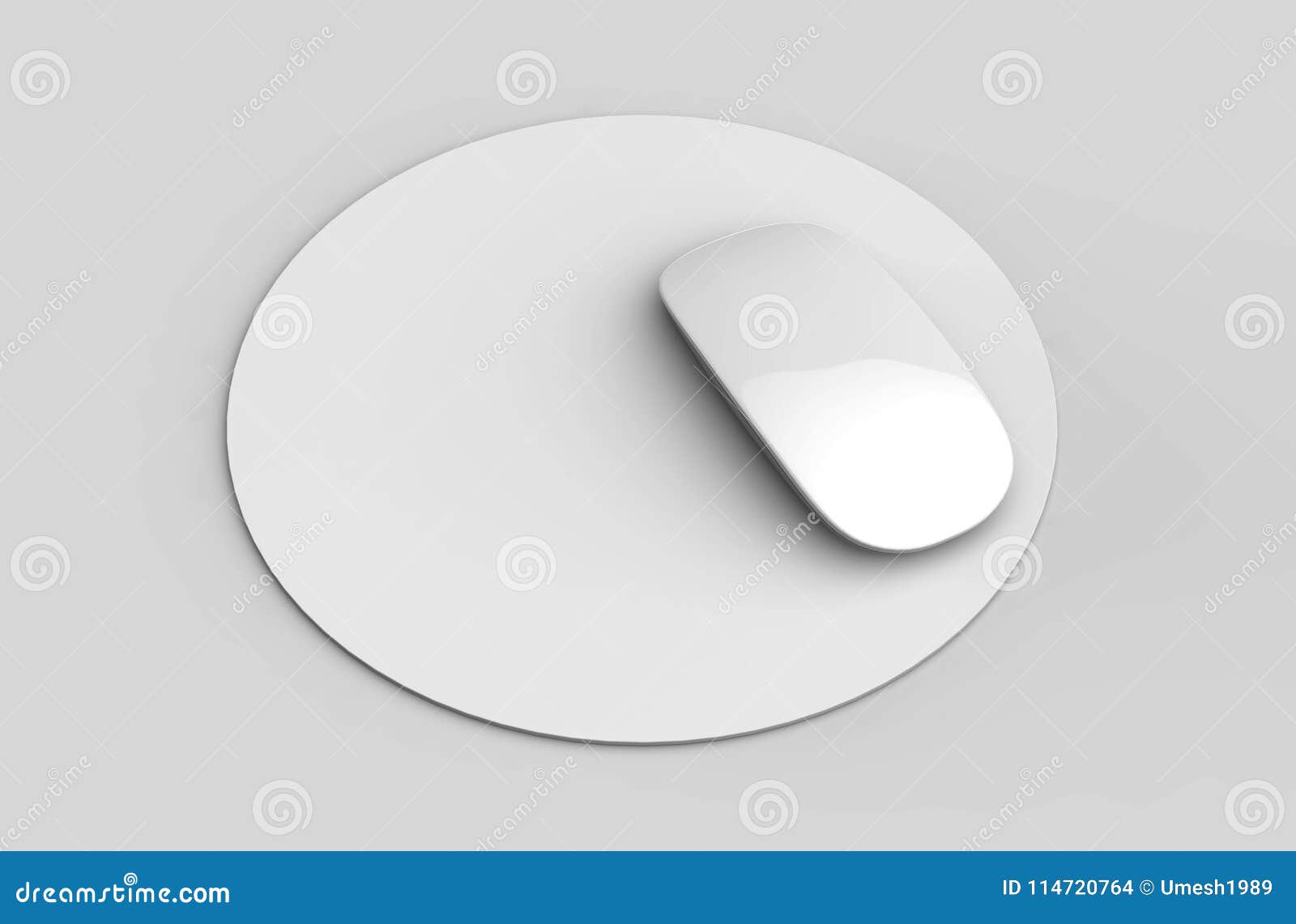 Circular Blank Mouse Pad with Computer Mouse for Branding or Design ...