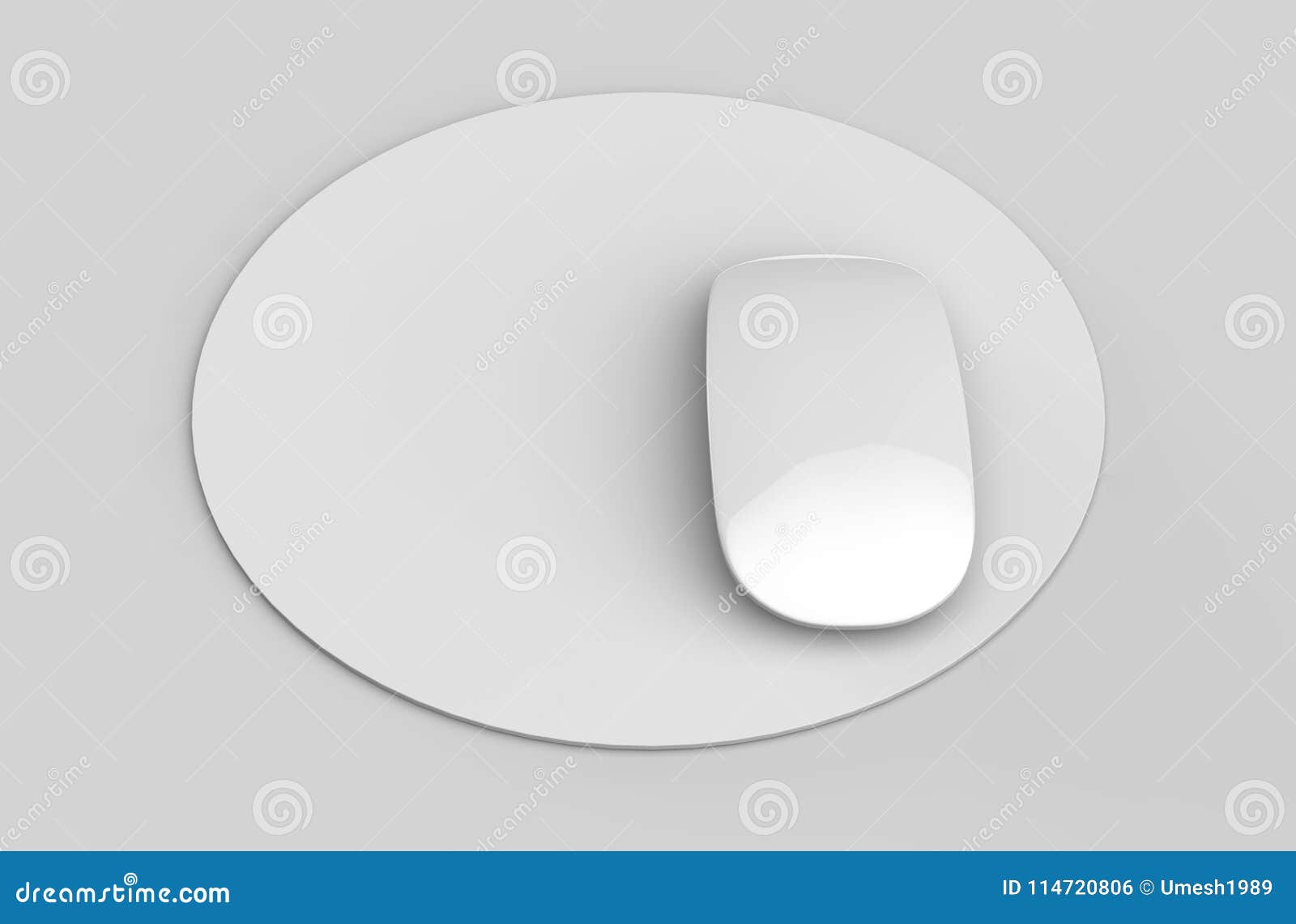 Circular Blank Mouse Pad with Computer Mouse for Branding or Design ...