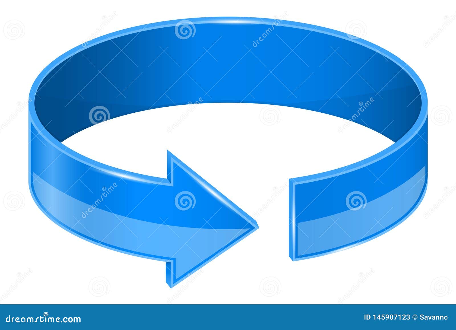 Circular blue arrow stock vector. Illustration of arrow - 145907123