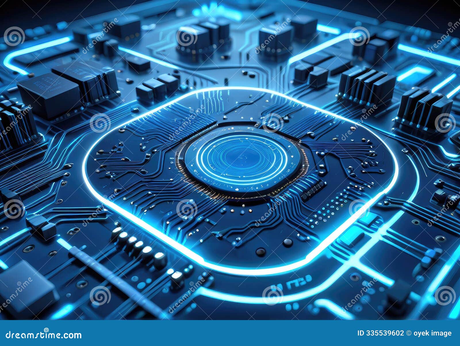 Circular Blue Design Representing High-level Stock Illustration ...