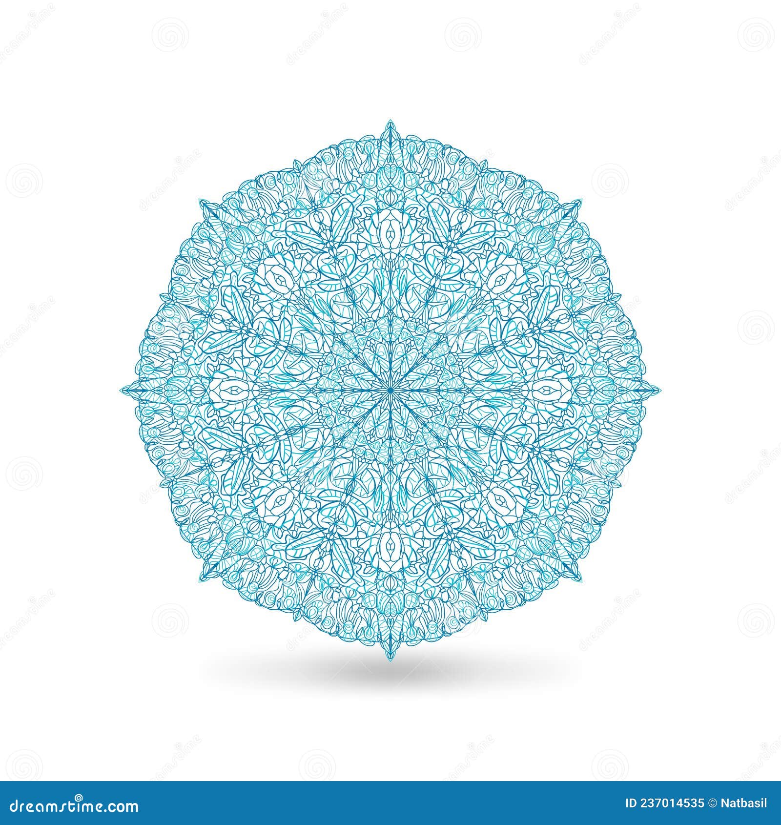 Circular Blue Lace Pattern on White Background Stock Vector ...