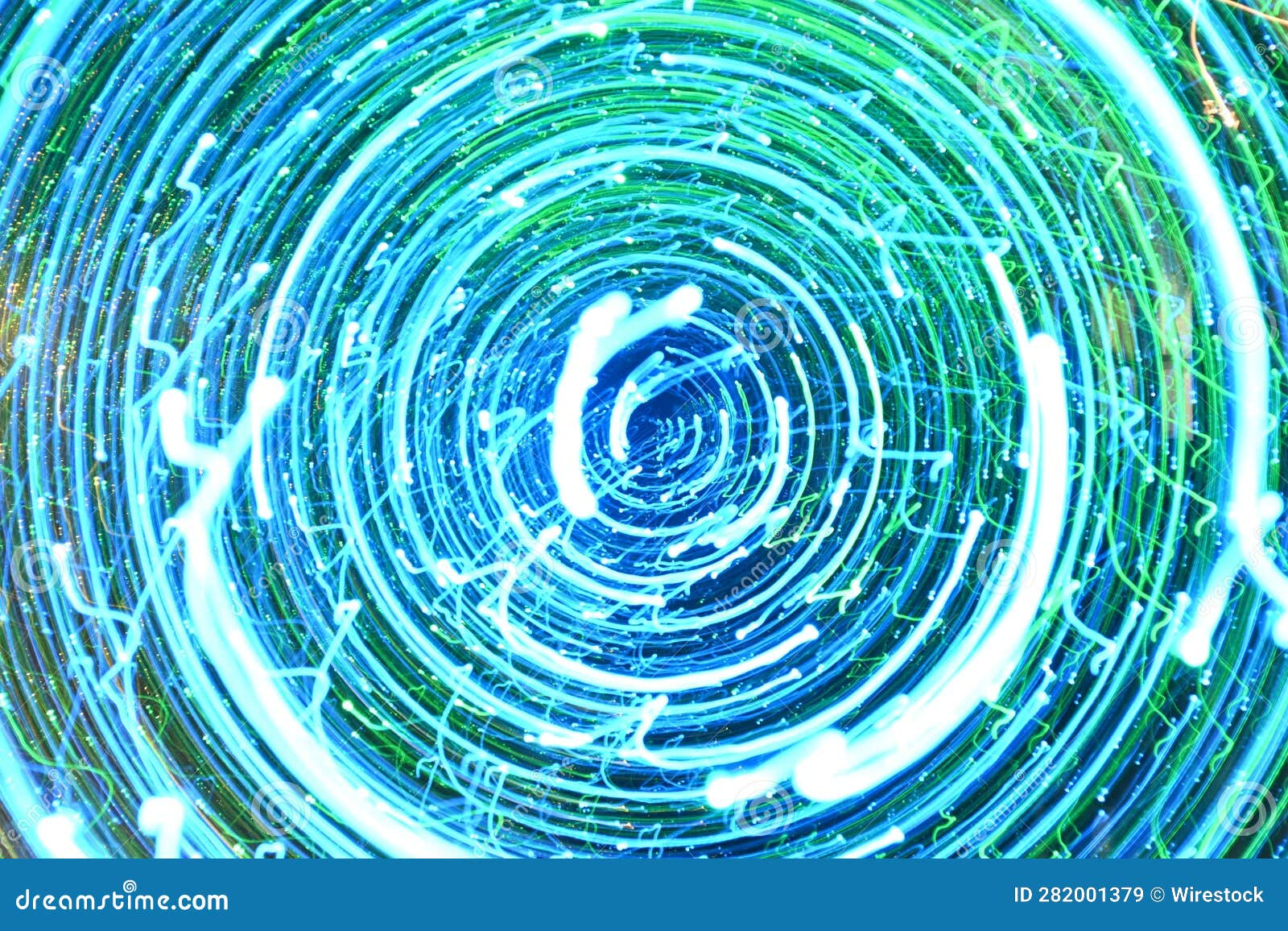 Circular Blue Light Illuminates the Darkness, Creating a Stunning ...