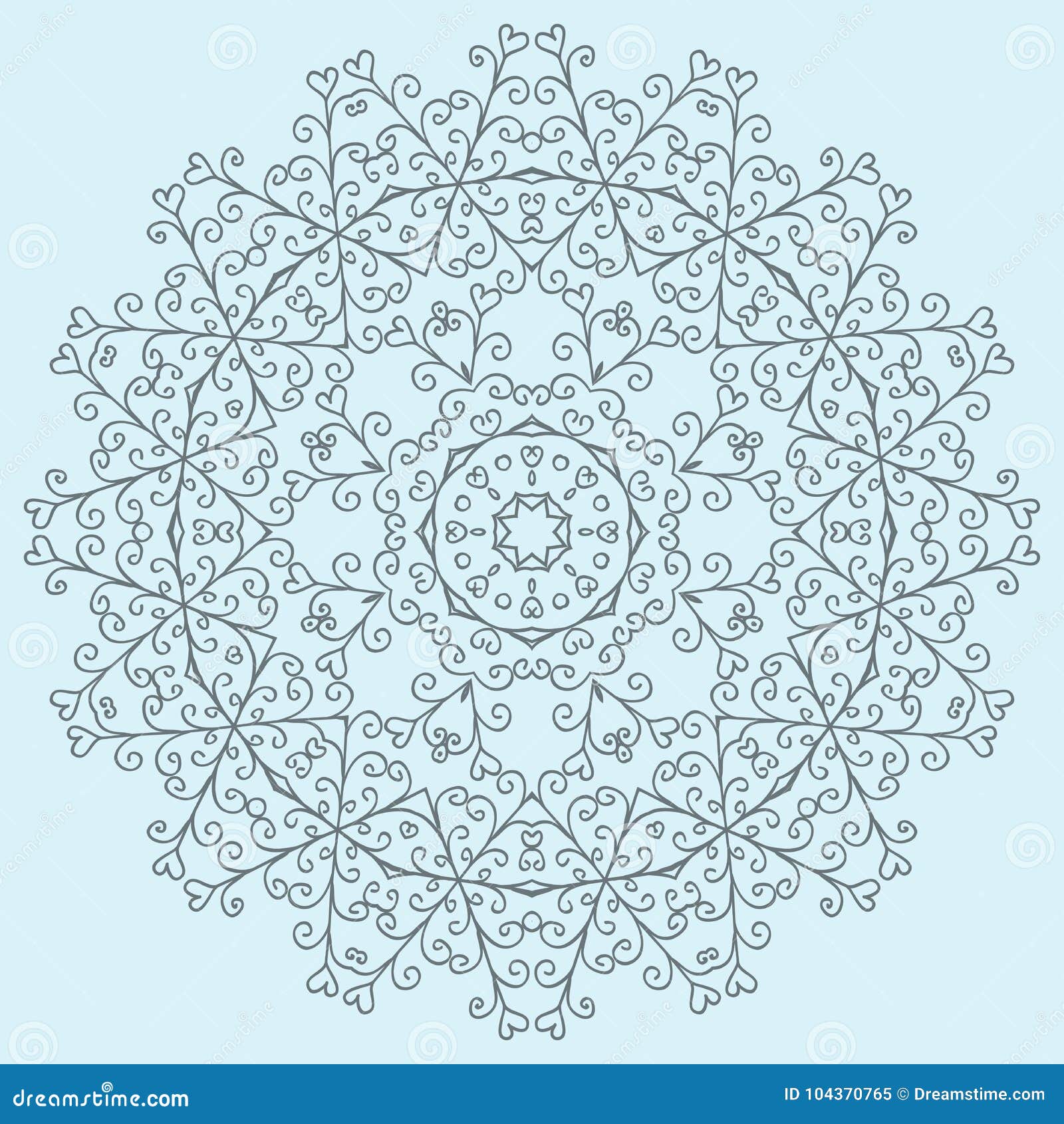 A Circular Pattern of Hand Drawn Swirls Stock Vector - Illustration of ...