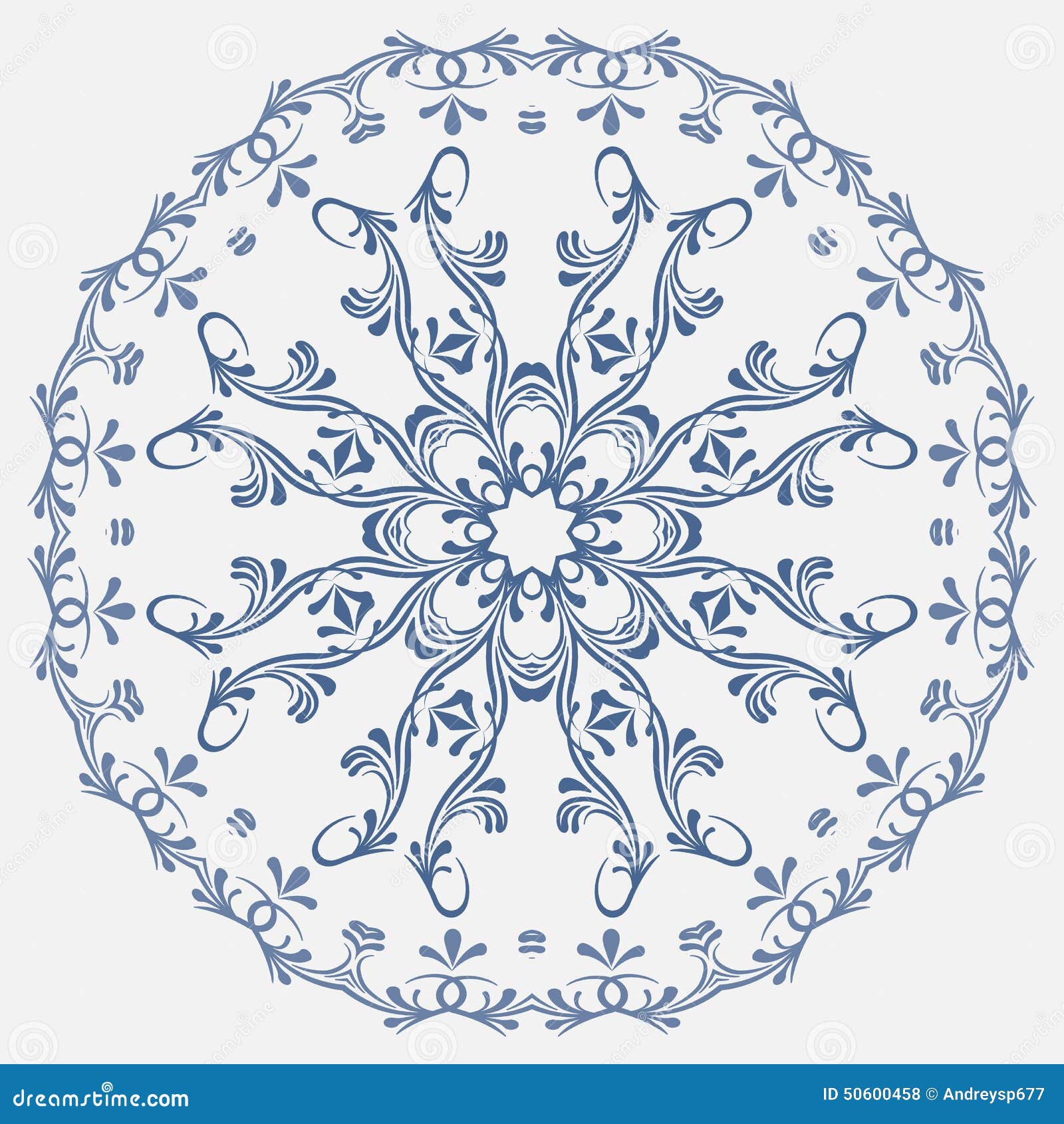 The Circular Blue Pattern in Russian Style Stock Vector - Illustration ...