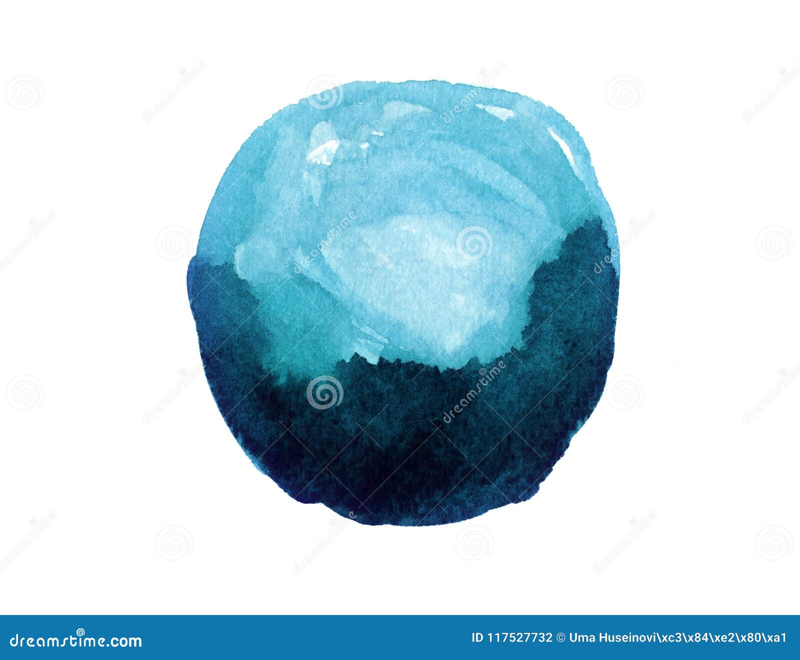 Circular Blue Watercolor Splat Stock Illustration - Illustration of ...