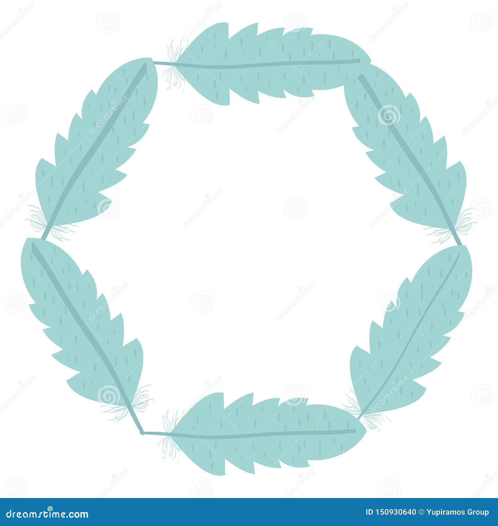 Circular Bohemian Frame with Feathers Stock Vector - Illustration of ...