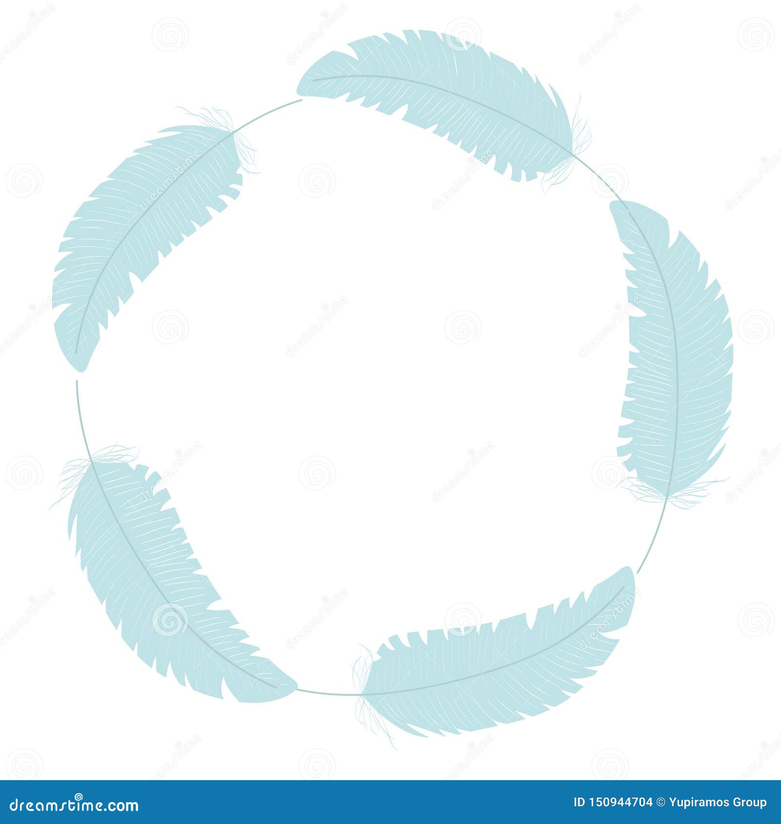 Circular Bohemian Frame with Feathers Stock Vector - Illustration of ...