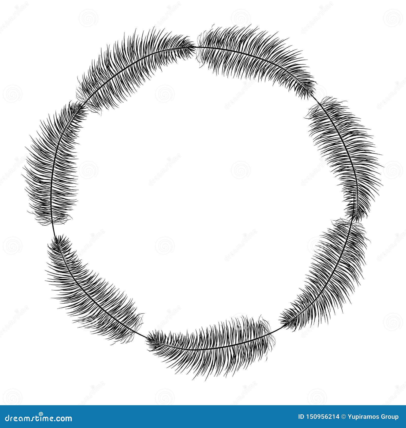 Circular Bohemian Frame with Feathers Stock Vector - Illustration of ...