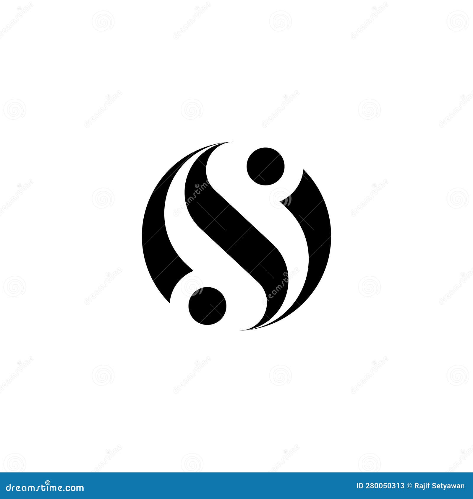 Circular Bold Letters ISI Monogram Logo Design Vector Stock Vector ...