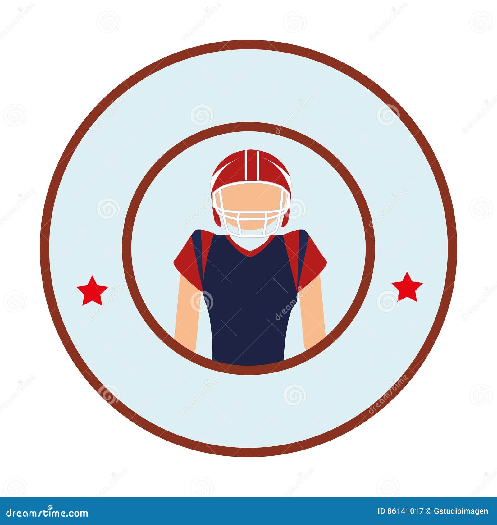 Circular Border with American Football Player Stock Vector ...