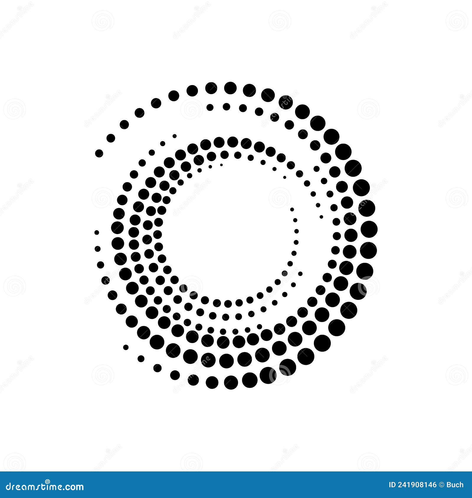 Circular Border Half Tone Frame, Monochrome Panel Stock Vector ...