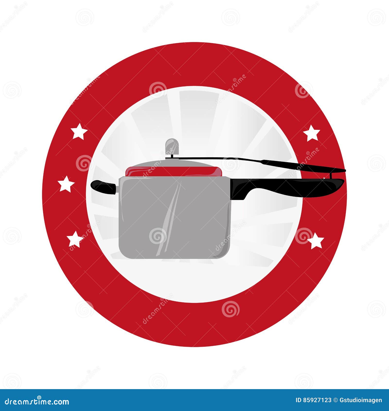 Circular Border with Pans with Handling Stock Vector - Illustration of ...