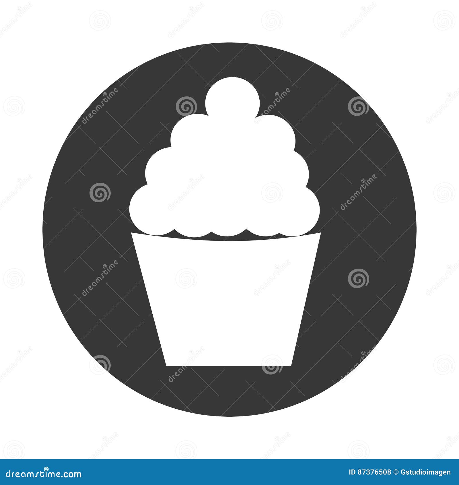 Circular Border with Silhouette Cupcake Stock Vector - Illustration of ...