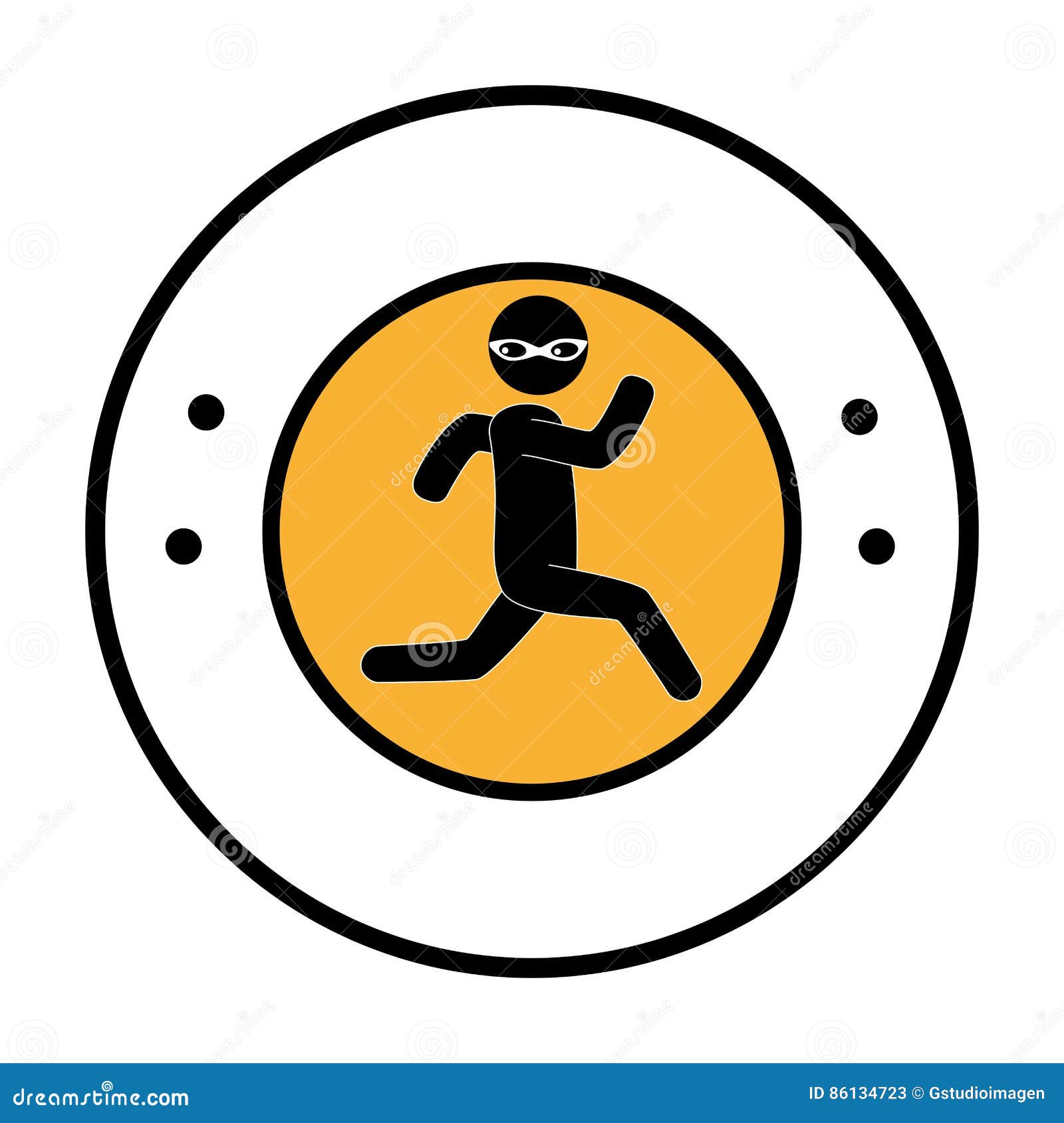 Silhouette Of A Thief With A Crowbar Breaking Into A Gated Property ...