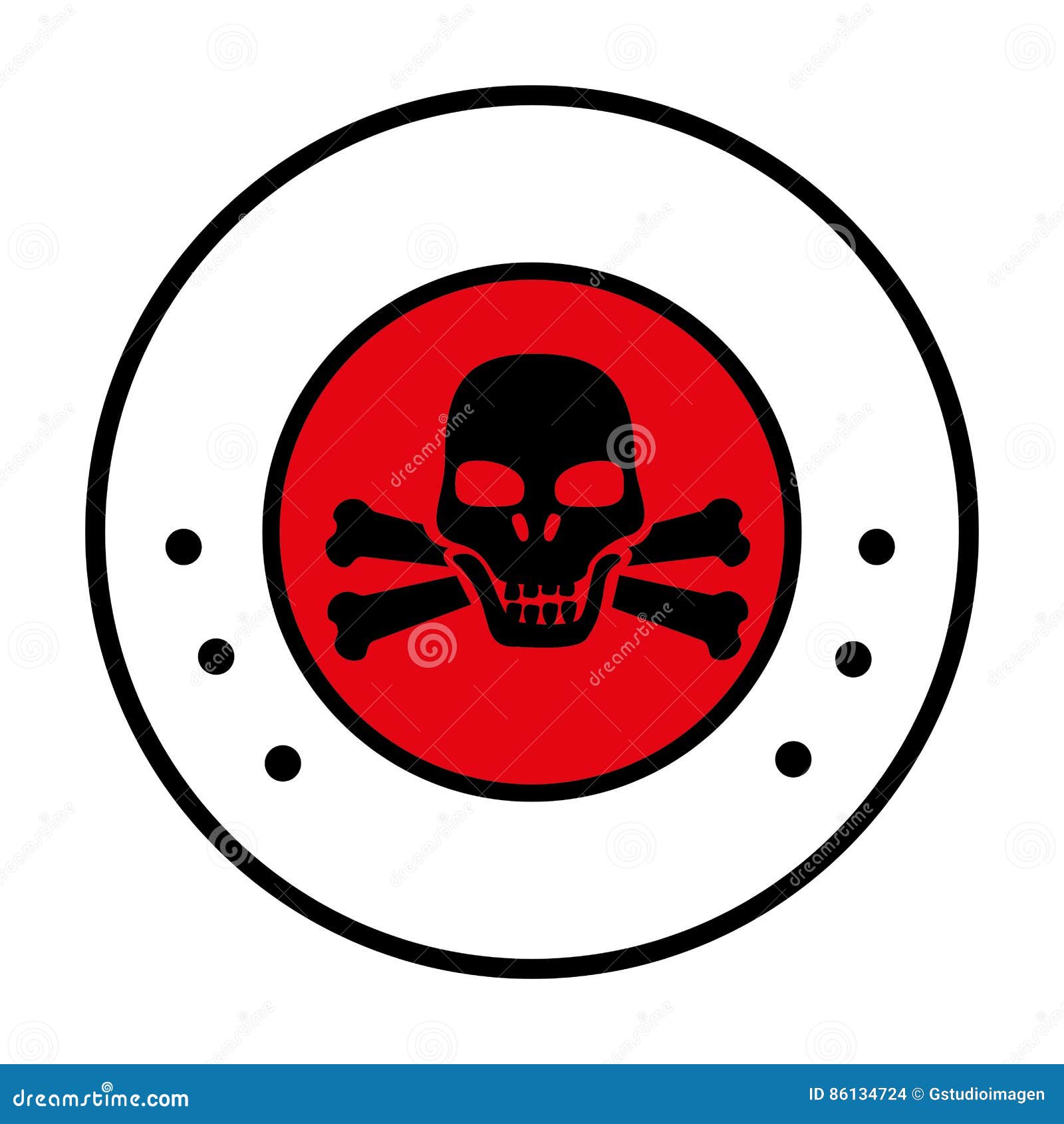 Circular Border with Symbol Skull and Bones Stock Vector - Illustration ...