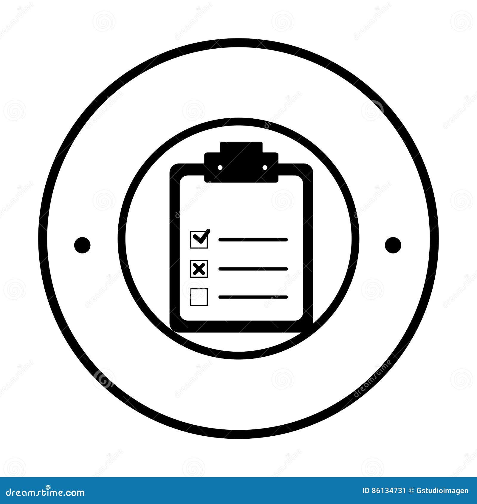 Circular Border with Table with Check Sheet Stock Vector - Illustration ...