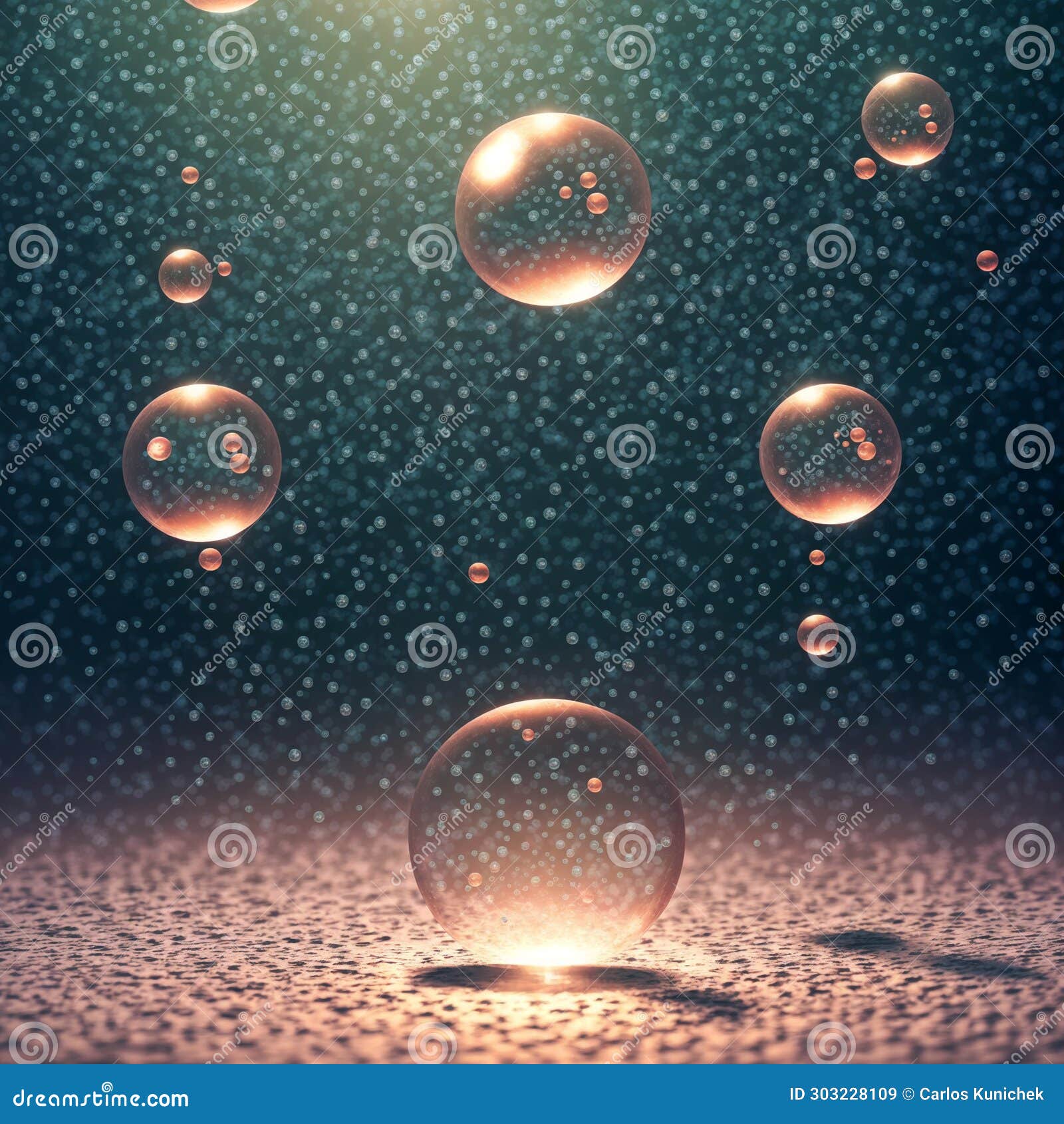Circular Bubbles Over Textured Backdrop, Peach Tones - Generated by Ai ...