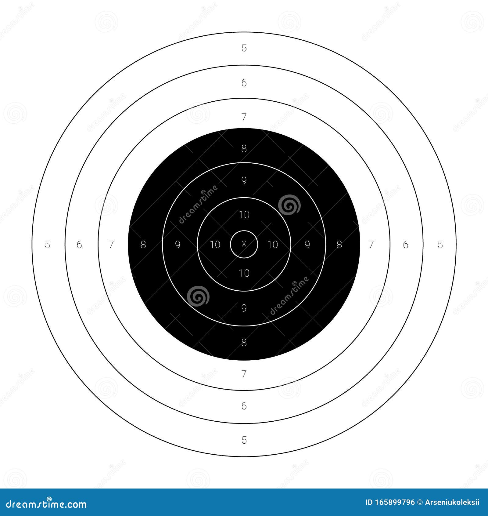 Circular Bullseye Target for the Shooting Practice Stock Vector ...