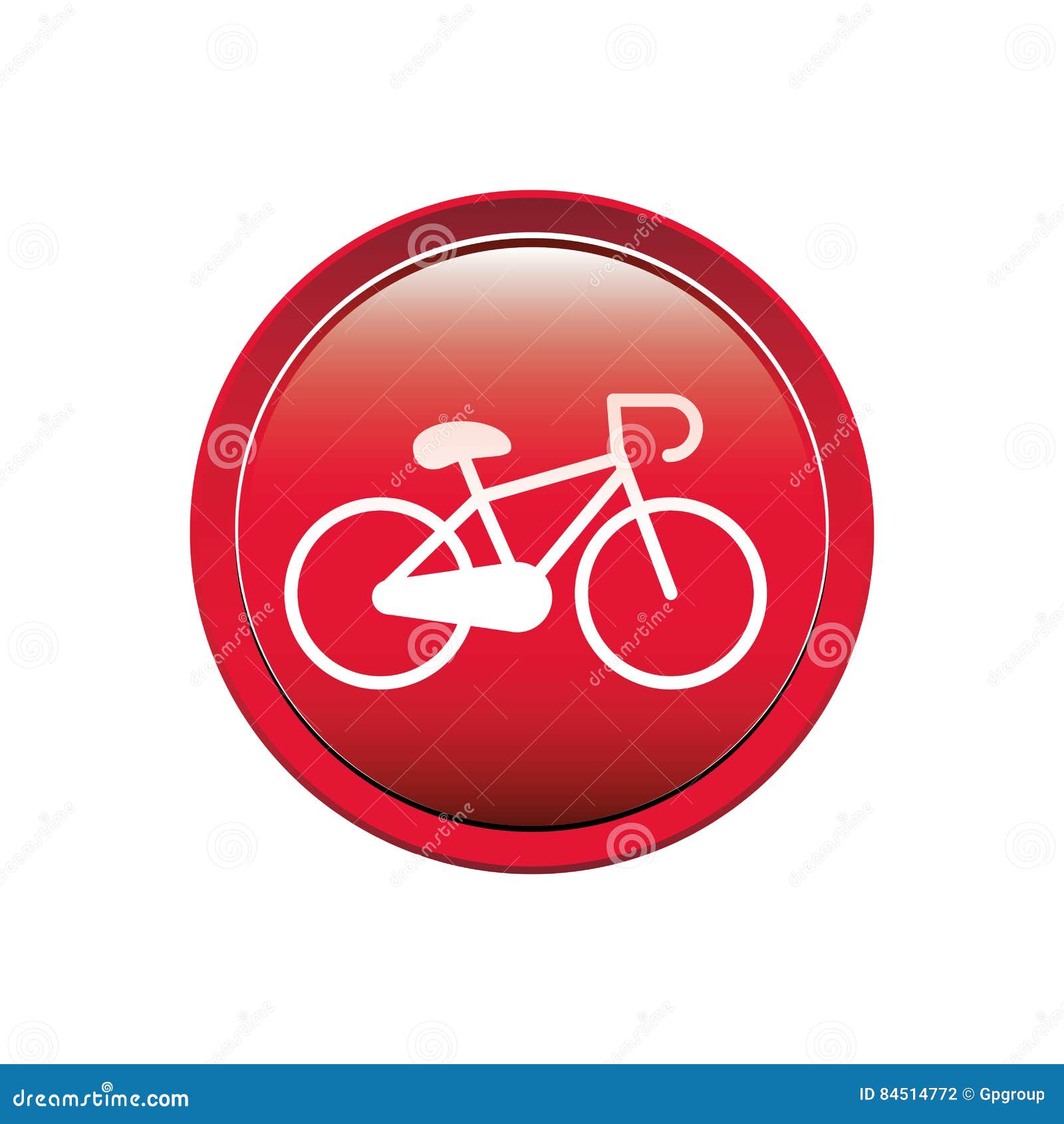 Circular Button with Bicycle Icon Stock Vector - Illustration of ...