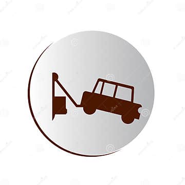 Circular Button with Tow Truck Stock Vector - Illustration of rope ...