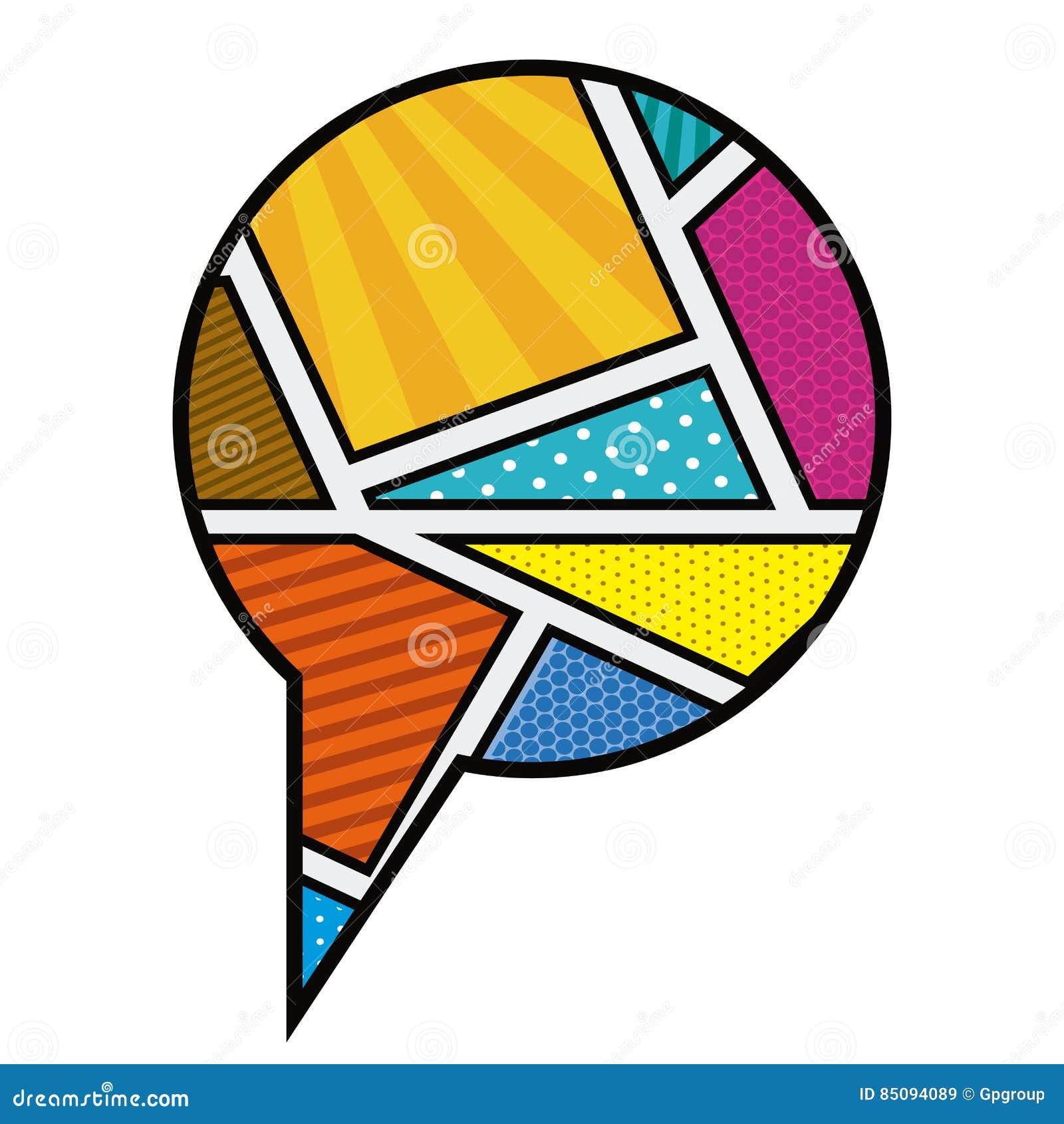 Circular Callout for Dialogue in Pop Art Stock Vector - Illustration of ...