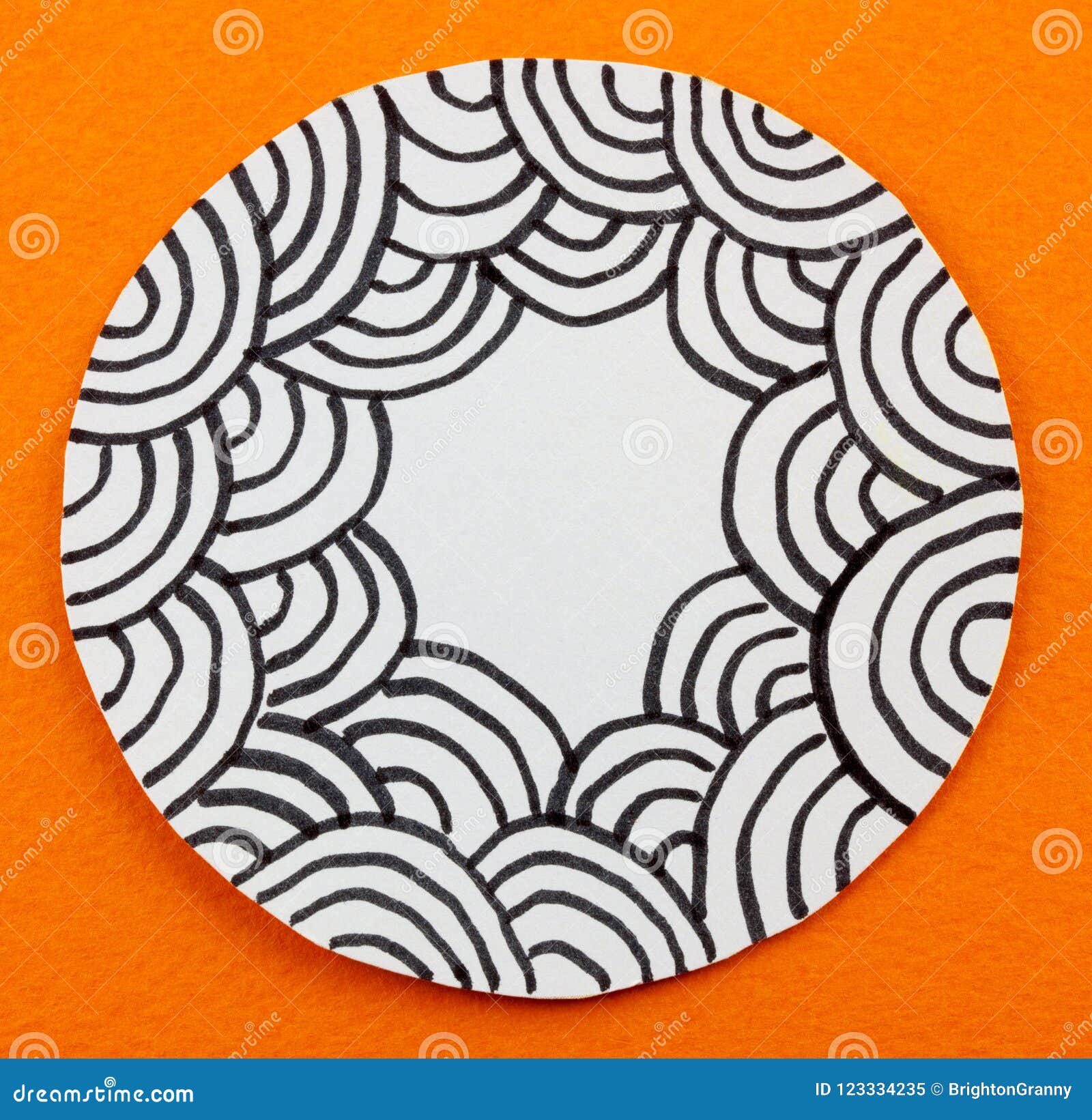 Circular Card with Pattern Drawn on it. Stock Image - Image of drawing ...