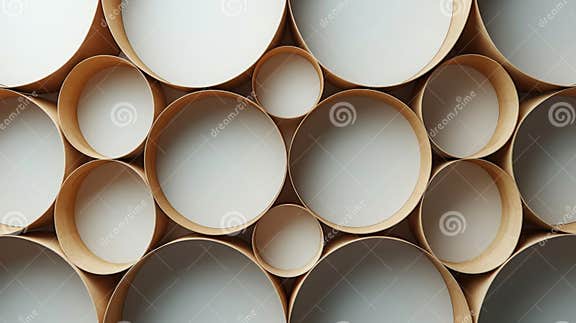 Circular Cardboard Tubes Arranged in Abstract Pattern Stock Image ...