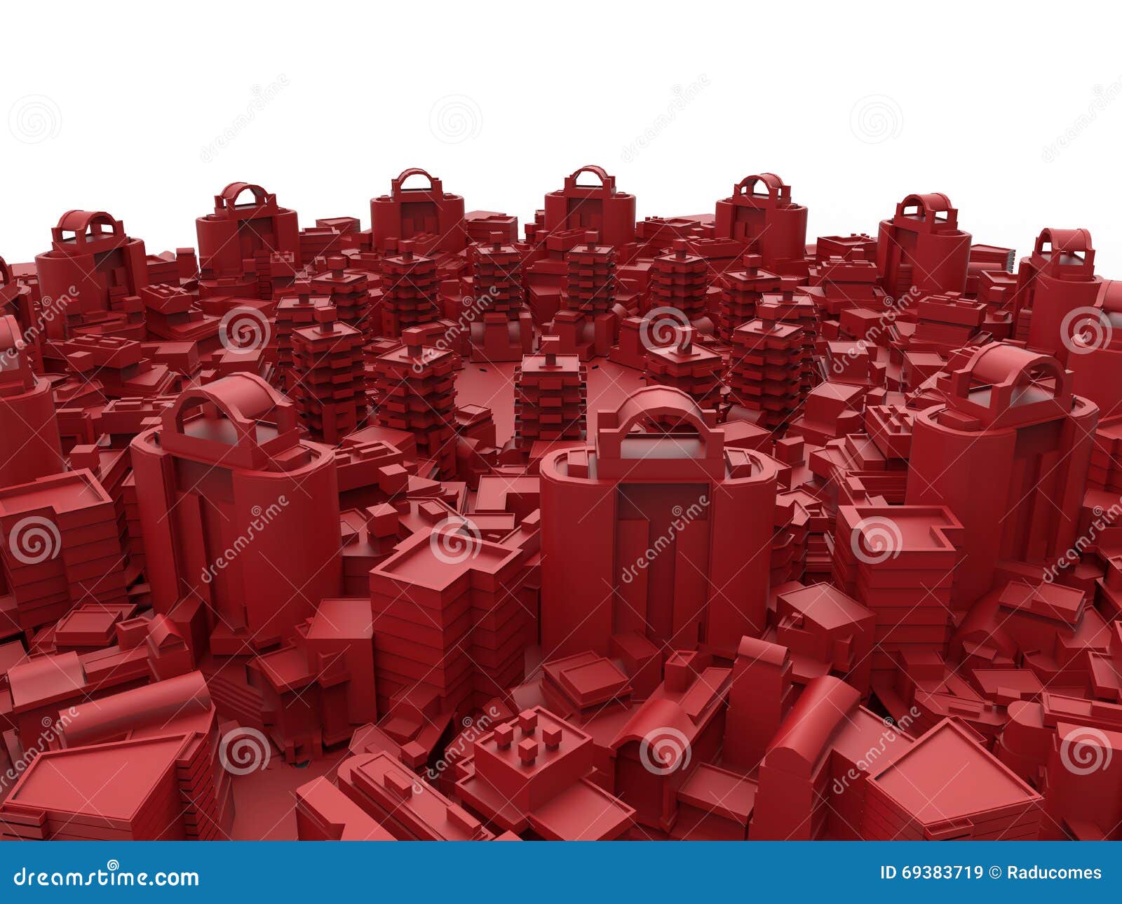 Circular Center Downtown Concept Stock Illustration - Illustration of ...