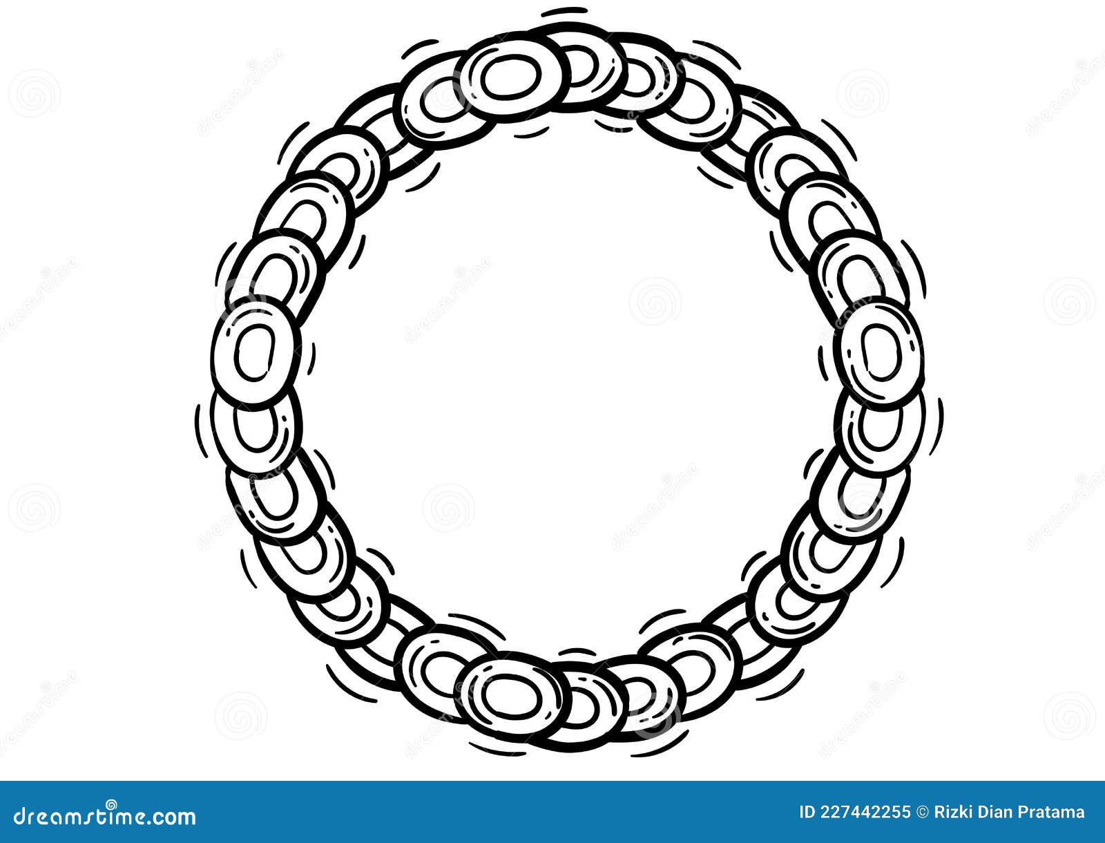 Circular Chain Outline Illustration with Hand Drawn Theme Stock Vector ...