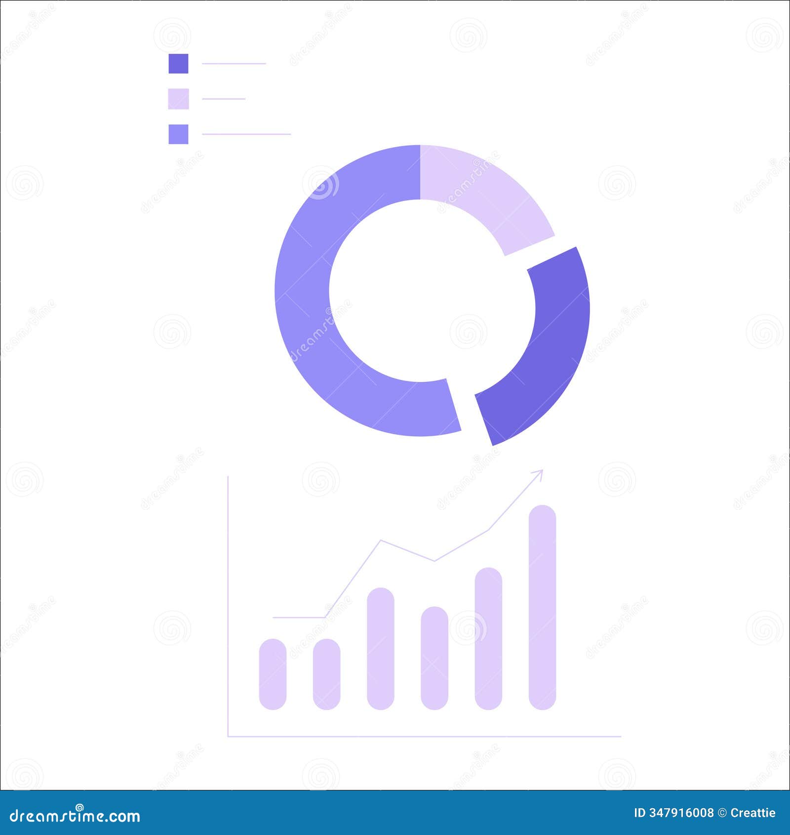 Circular Chart with Bar Graph in Flat Vector Illustration Symbolizing ... Circular Chart with Bar Graph in Flat Vector Illustration Symbolizing ...