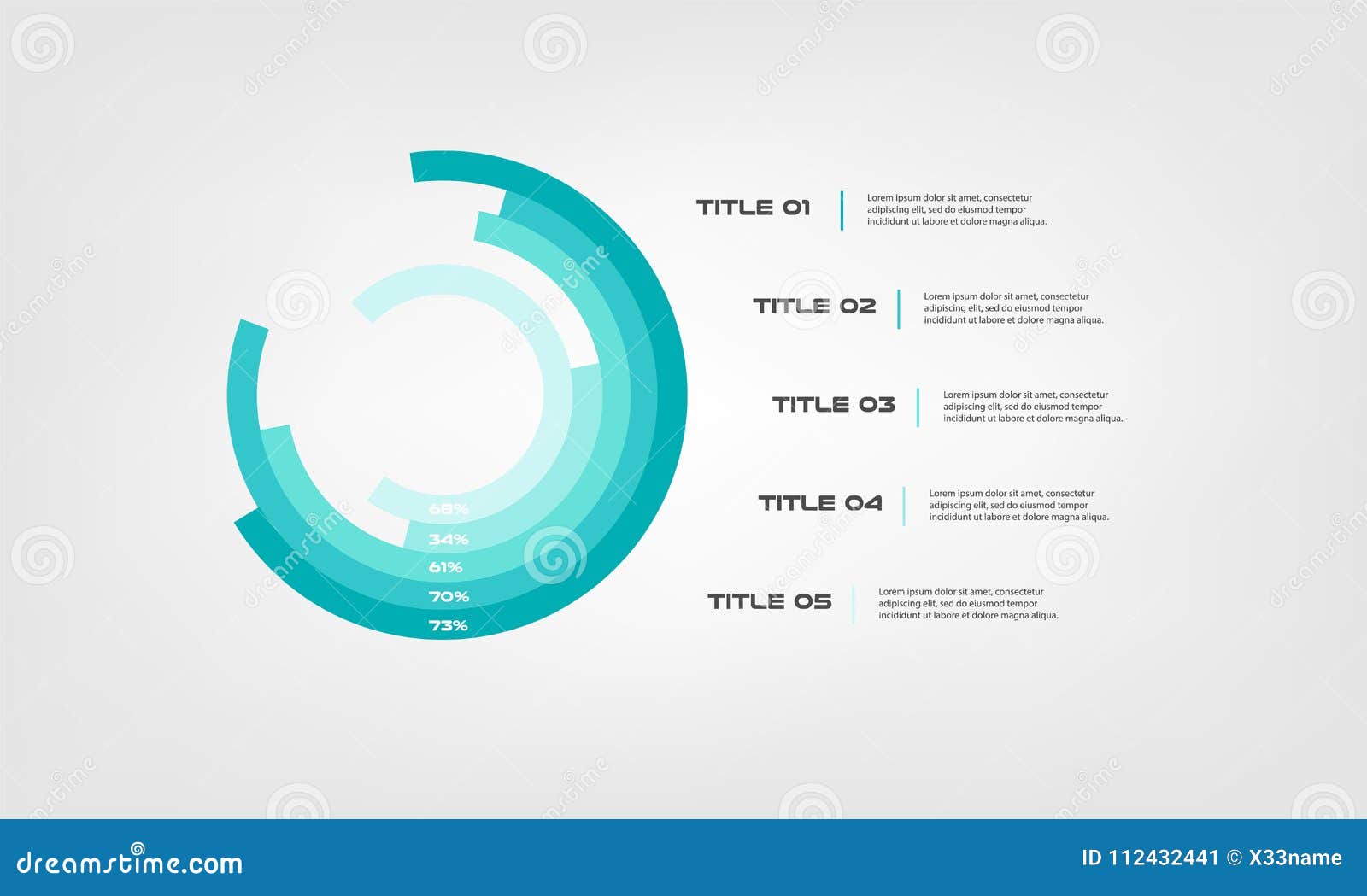 Circular Chart Color Infographics Step By Step In A Series Of Circle ...