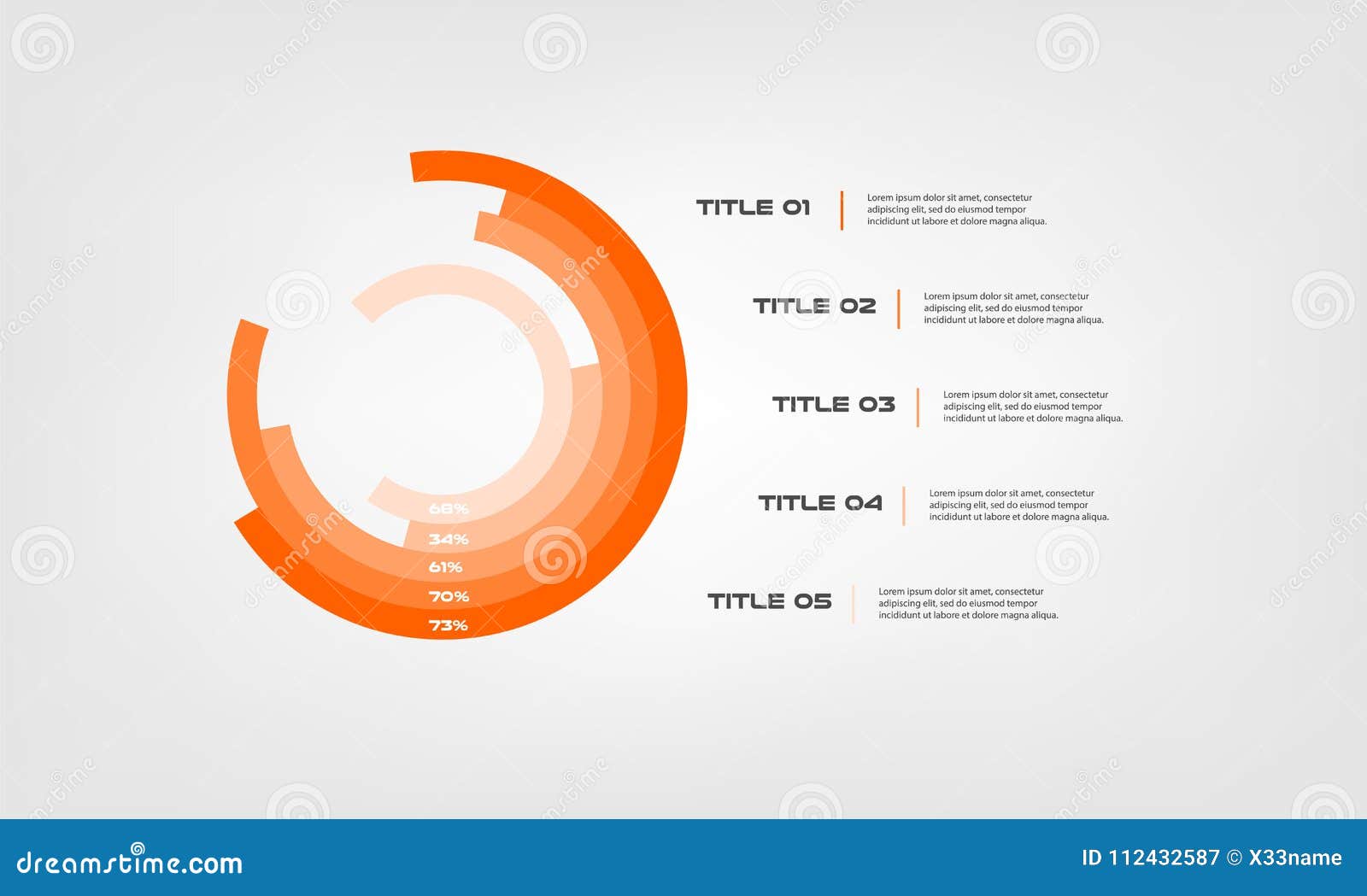 Circular Chart Color Infographics Step by Step in a Series of Circle ...