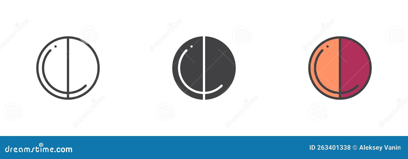 Circular Chart Different Style Icon Set Stock Vector - Illustration of ...