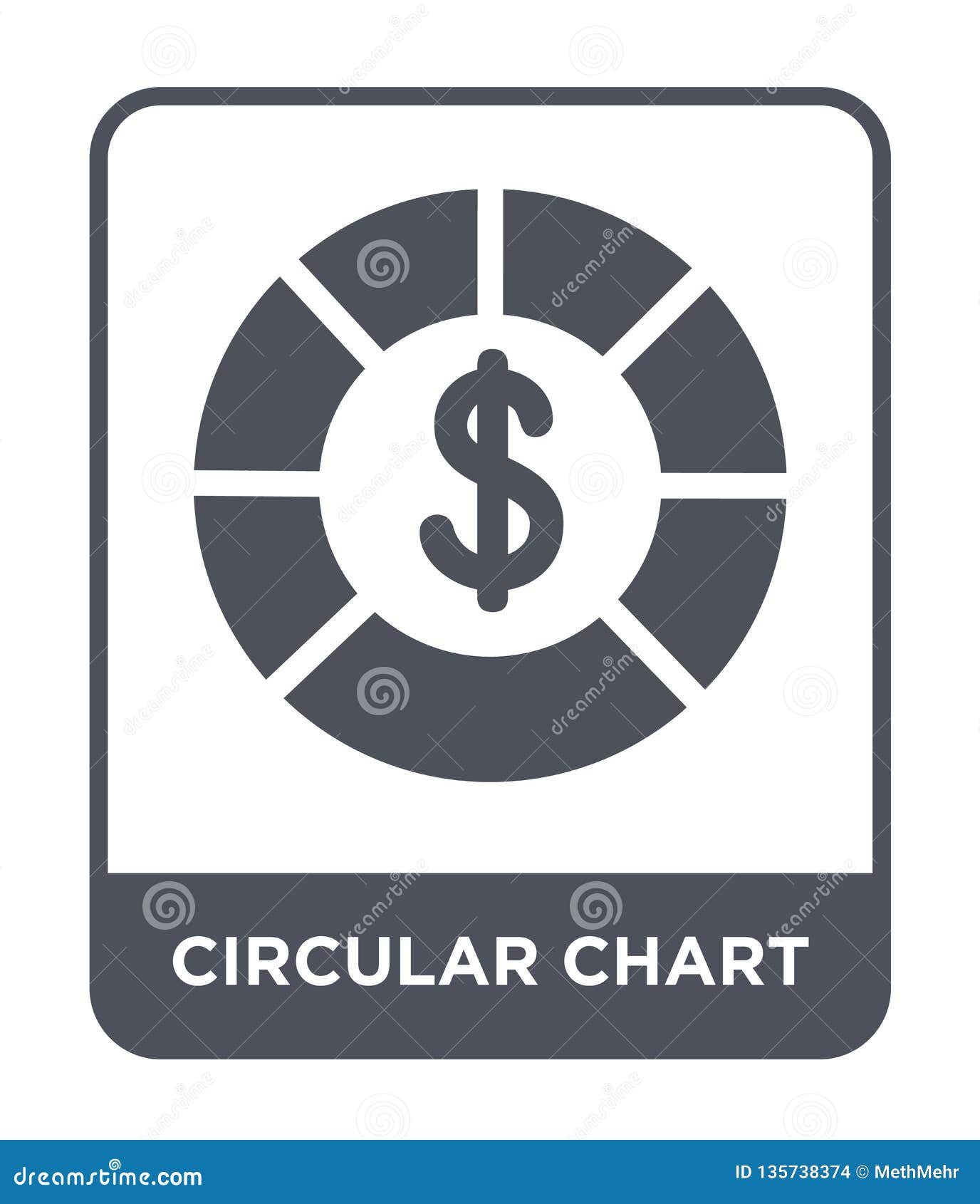 Circular Chart Icon in Trendy Design Style. Circular Chart Icon ...