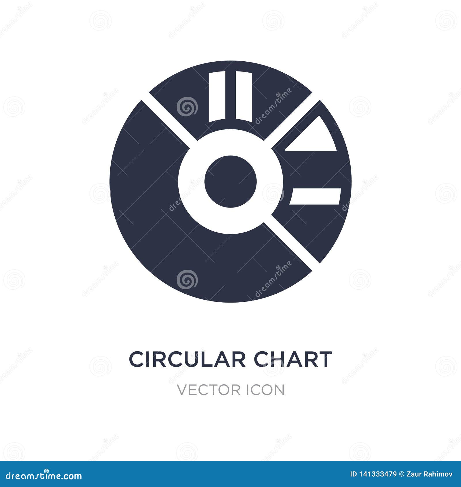 Circular Chart Icon on White Background. Simple Element Illustration ...