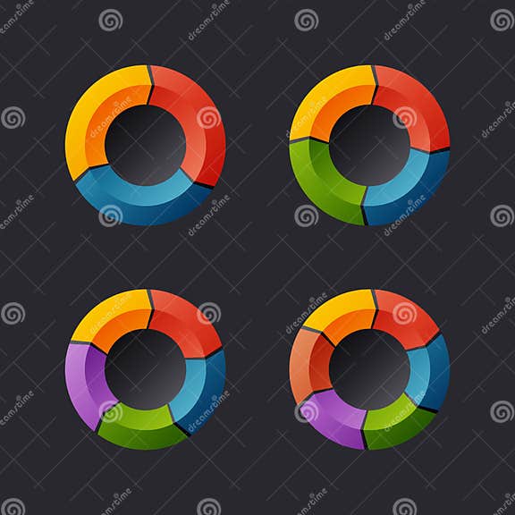 Circular Chart Template Set. Vector Stock Vector - Illustration of ...