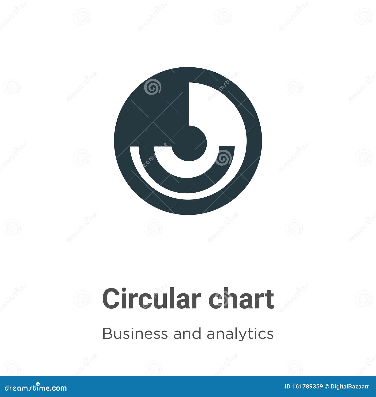 Circular Chart Vector Icon on White Background. Flat Vector Circular ...