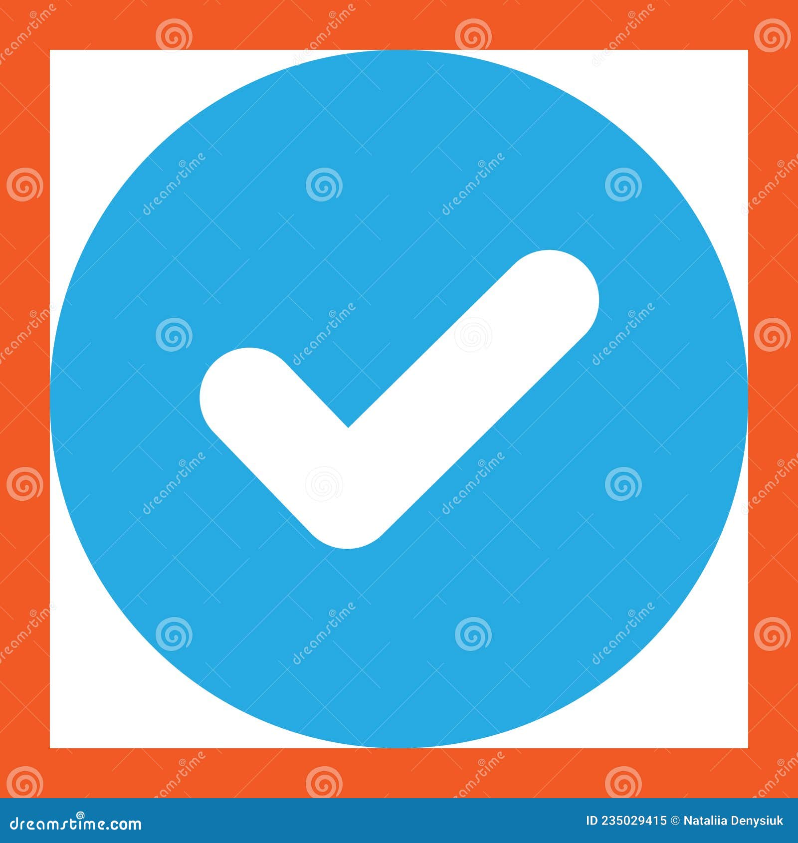 Simple Circular Blue Check Icon Stock Vector - Illustration of icon ...
