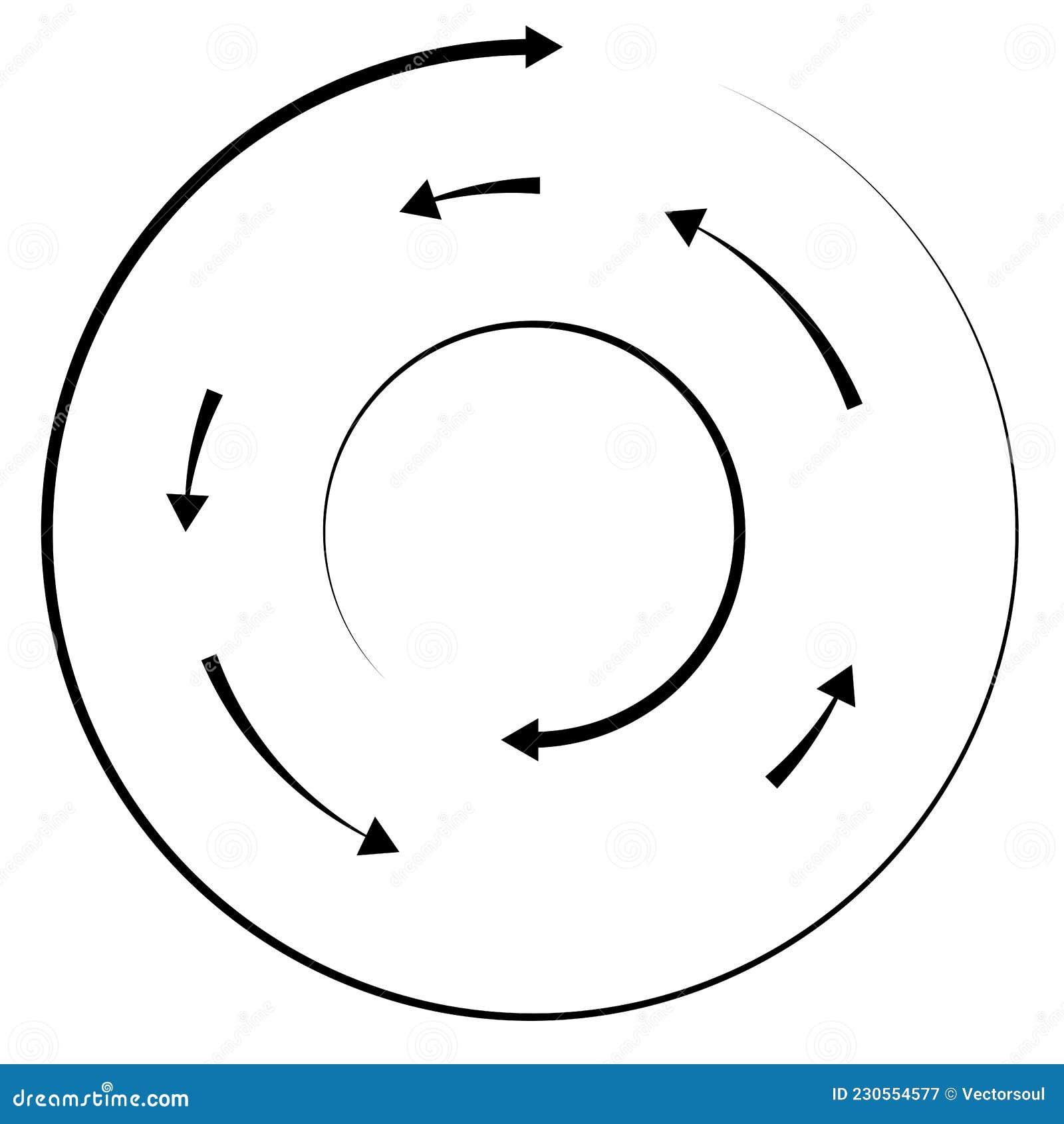 Circular, Circle Arrows in Reverse, Opposite Direction Stock Vector ...