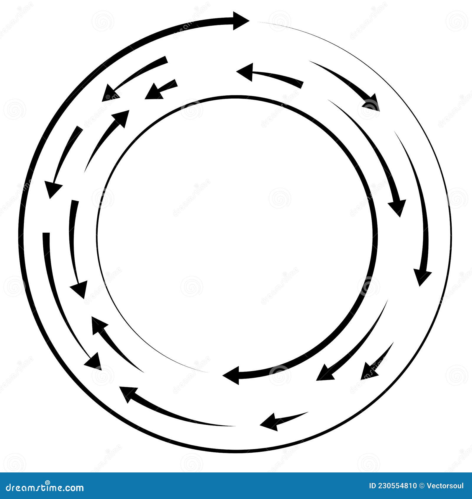 Circular, Circle Arrows in Reverse, Opposite Direction Stock Vector ...