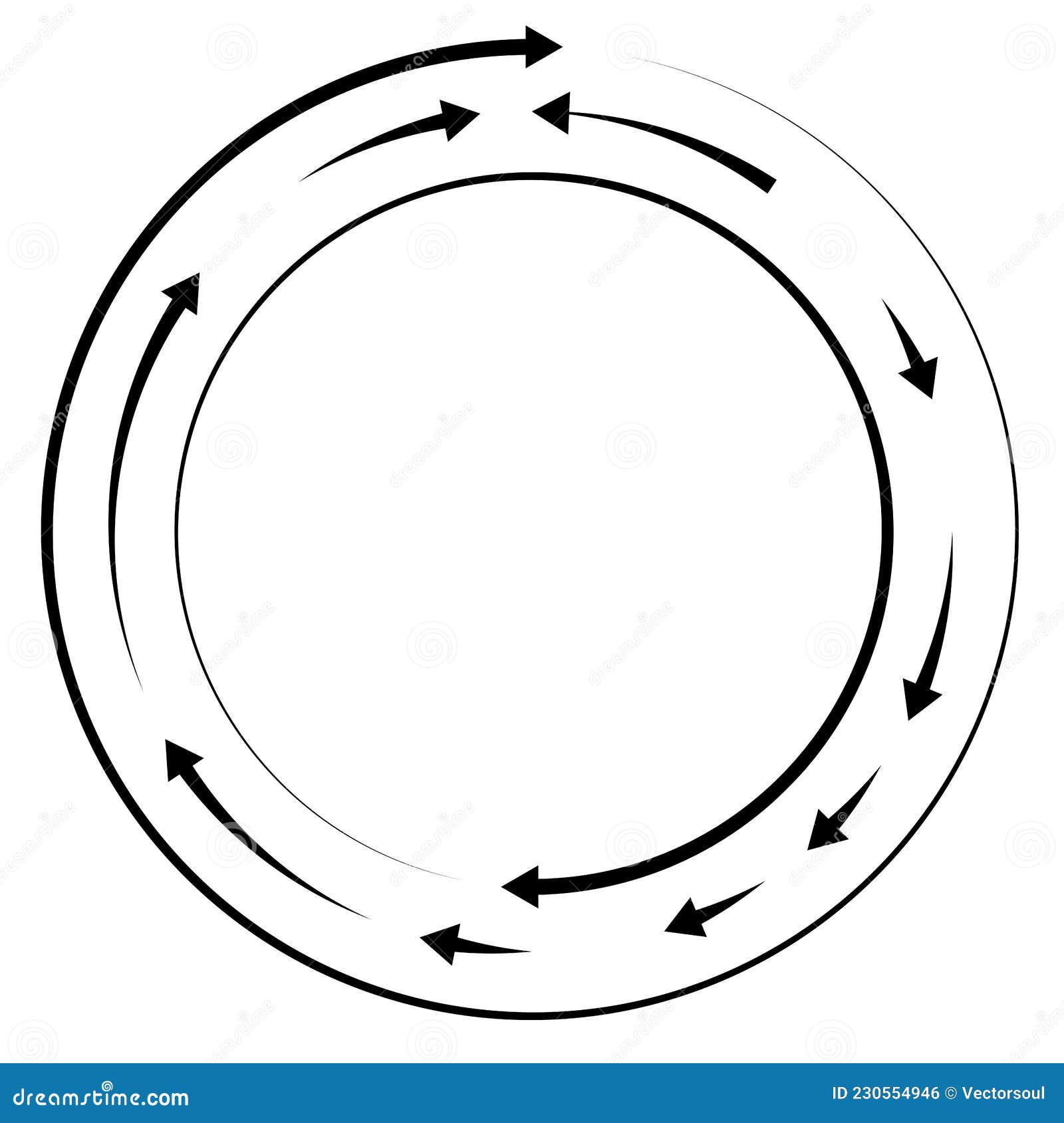 Circular, Circle Arrows in Reverse, Opposite Direction Stock Vector ...