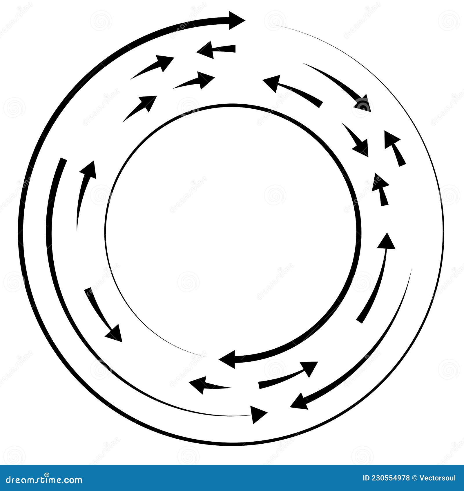 Circular, Circle Arrows in Reverse, Opposite Direction Stock Vector ...