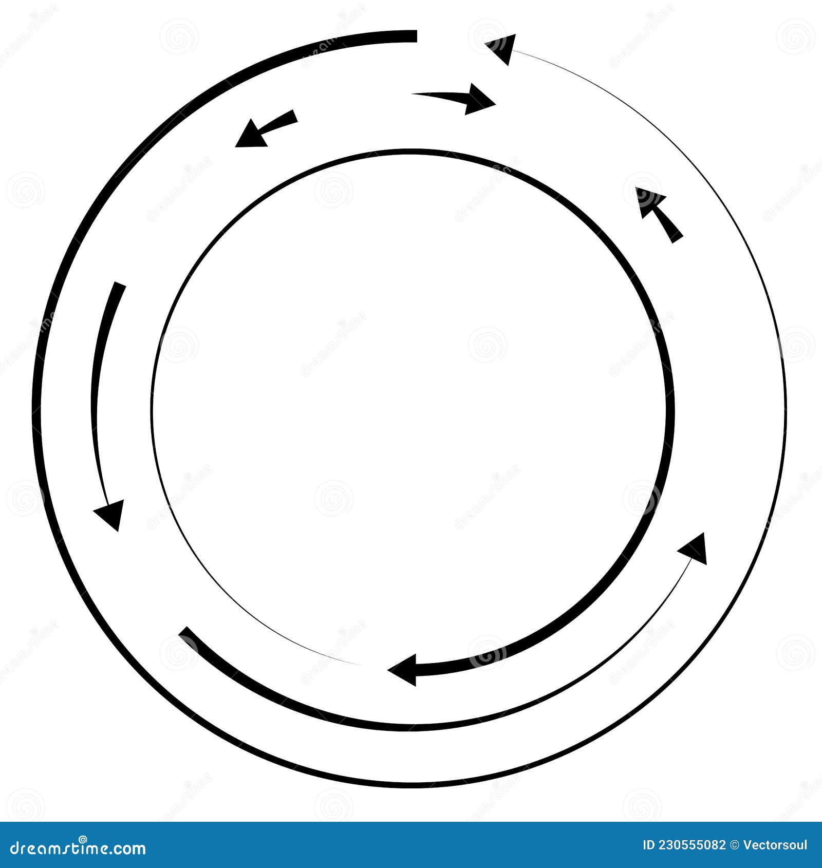 Circular, Circle Arrows in Reverse, Opposite Direction Stock Vector ...