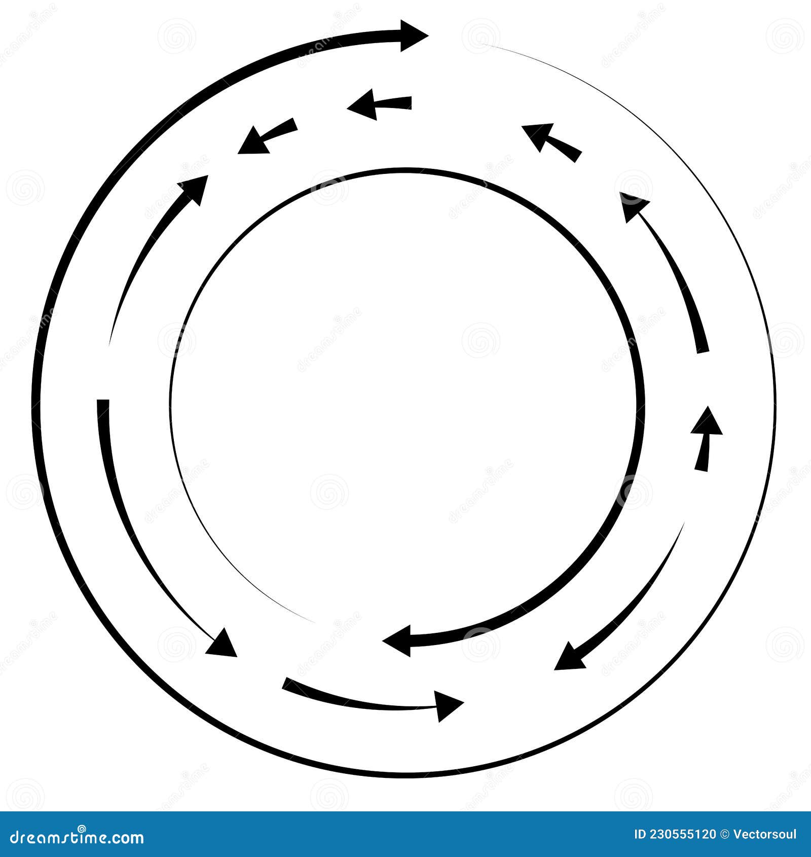 Circular, Circle Arrows in Reverse, Opposite Direction Stock Vector ...