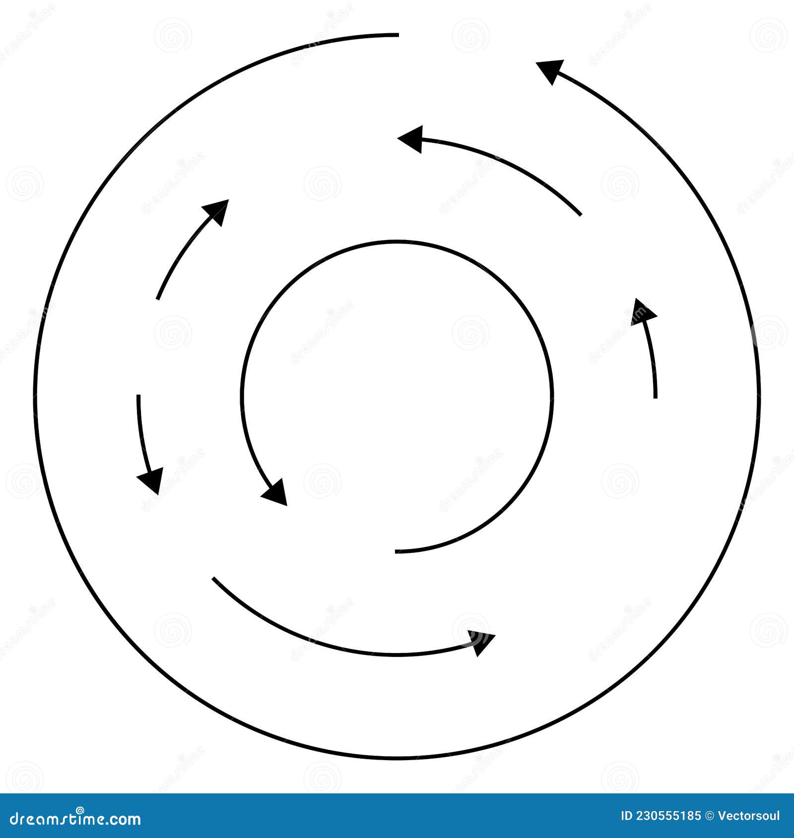 Circular, Circle Arrows in Reverse, Opposite Direction Stock Vector ...