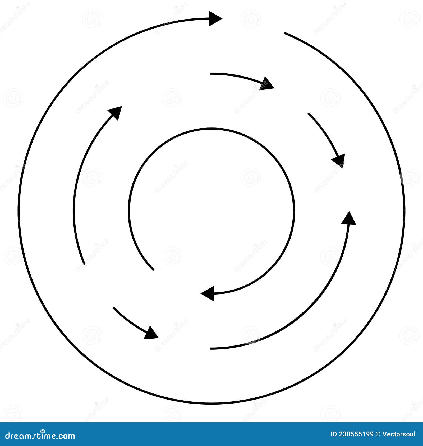 Circular, Circle Arrows in Reverse, Opposite Direction Stock Vector ...