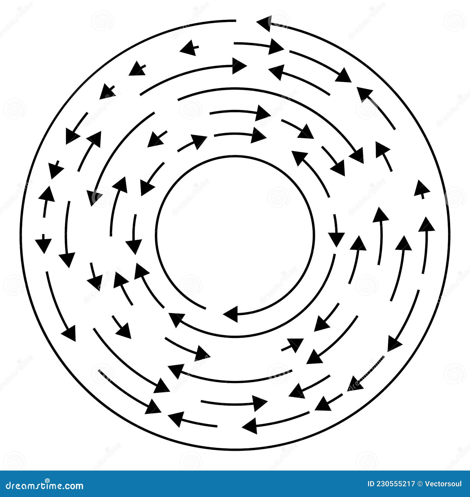 Circular, Circle Arrows in Reverse, Opposite Direction Stock Vector ...