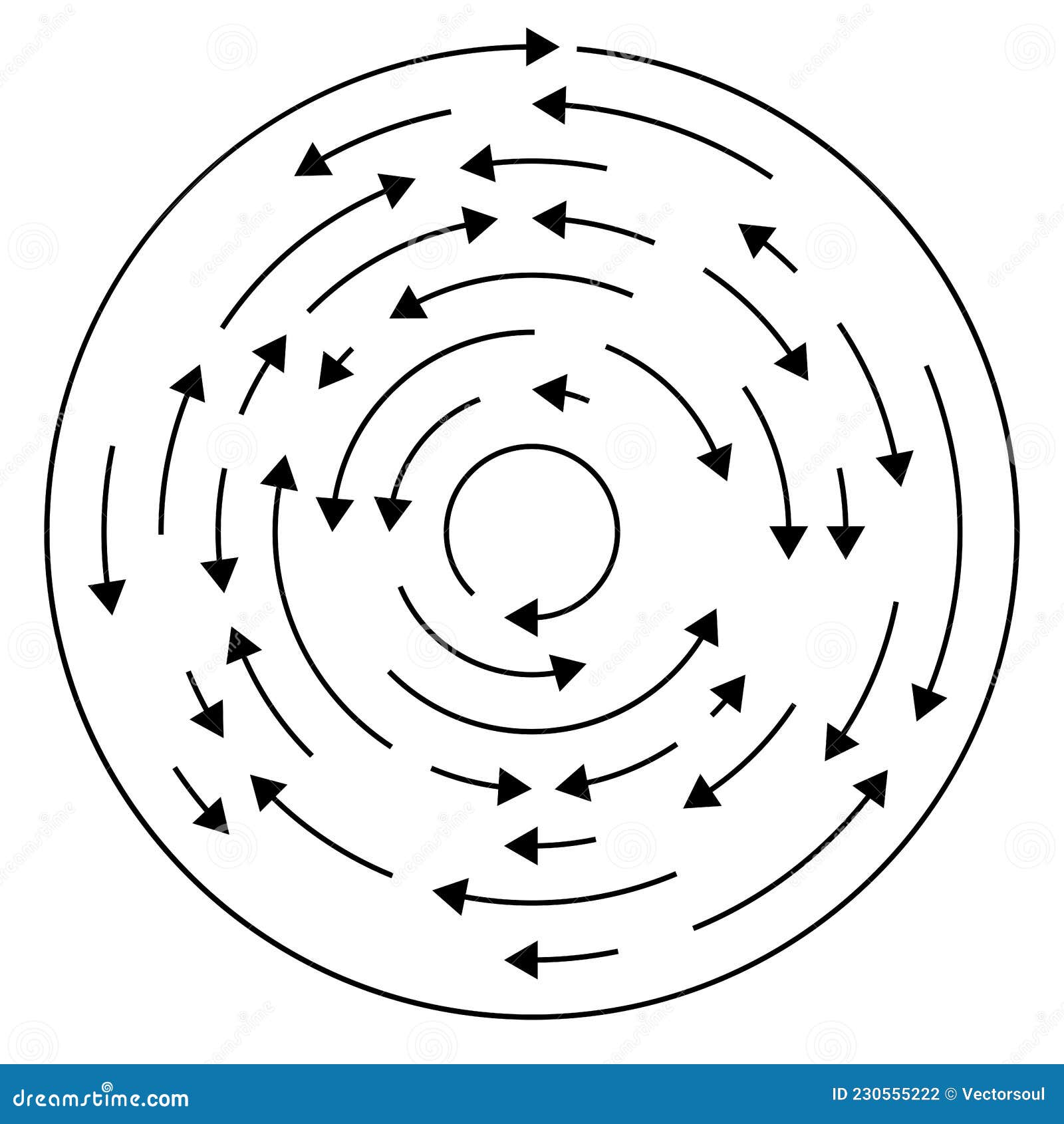 Circular, Circle Arrows in Reverse, Opposite Direction Stock Vector ...