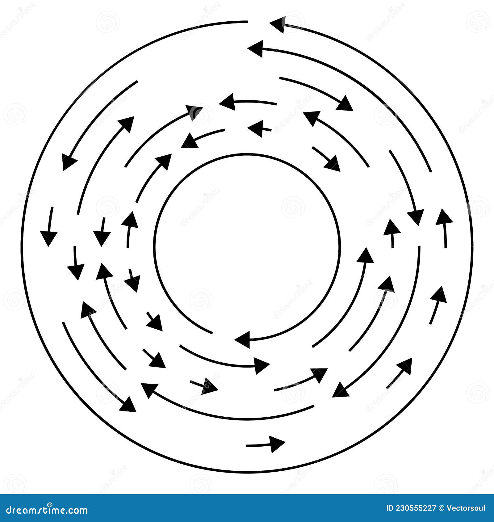 Circular, Circle Arrows in Reverse, Opposite Direction Stock Vector ...