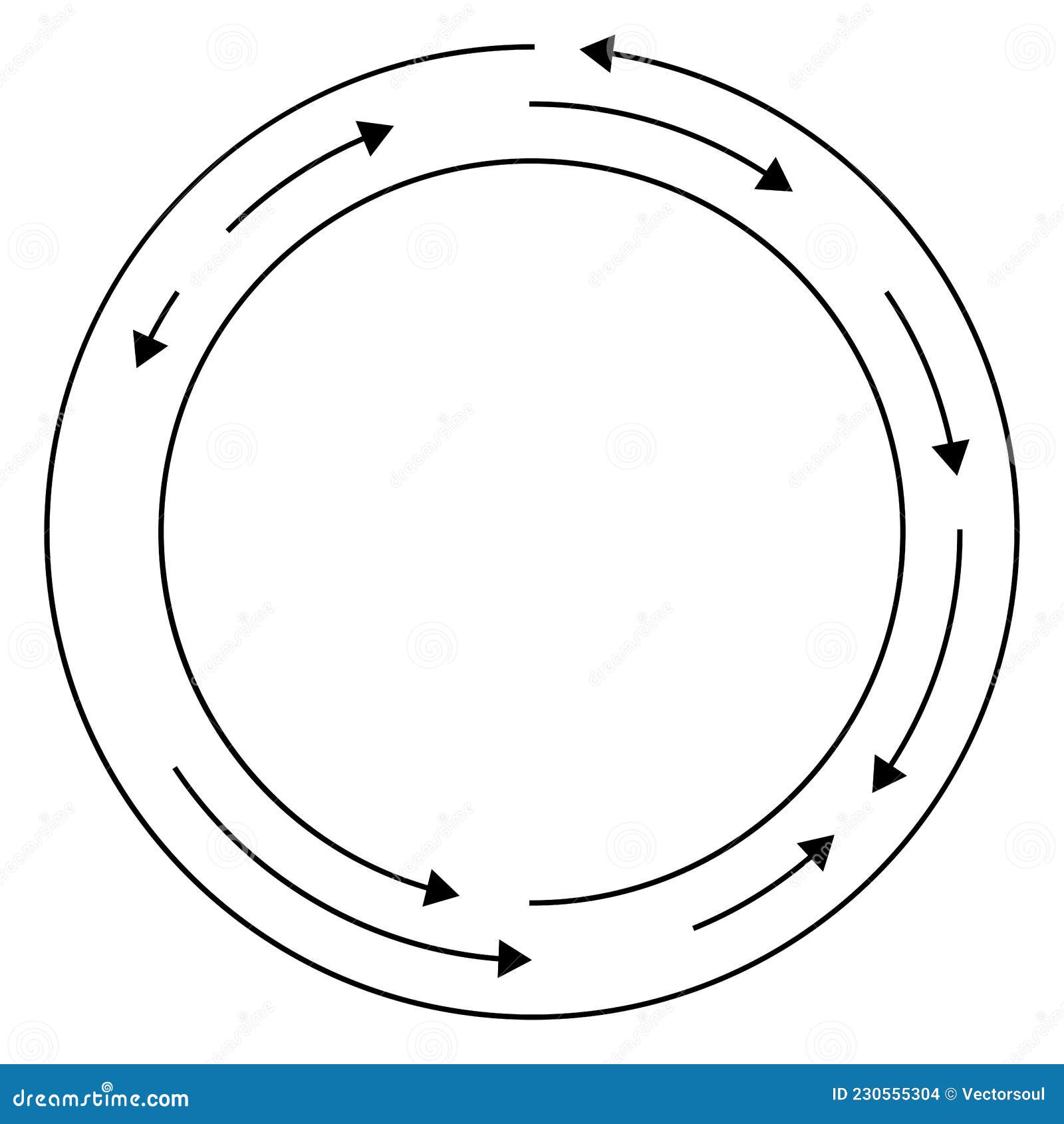 Circular, Circle Arrows in Reverse, Opposite Direction Stock Vector ...